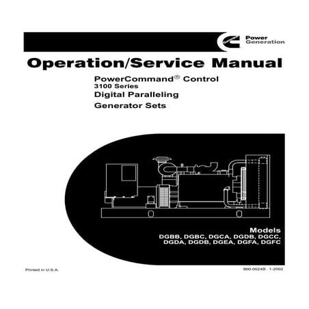 Cummins Onan Dgbc Generator Service Repair Manual Pdf
