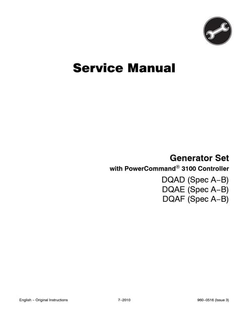 Cummins Onan Dqad Generator Set With Power Command 3100 Controller
