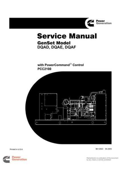 Cummins Onan Dgdk Generator Set With Power Command 2100 Controller