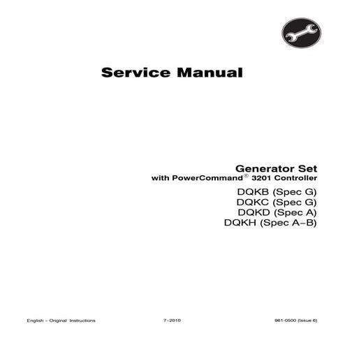 Cummins onan dqkc generator set with power command 3201 controller ...