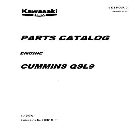 Cummins qsl9 engine parts catalogue manual | PDF