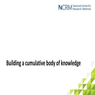 Cumulative knowledge in community studies by Professor Graham Crow ...