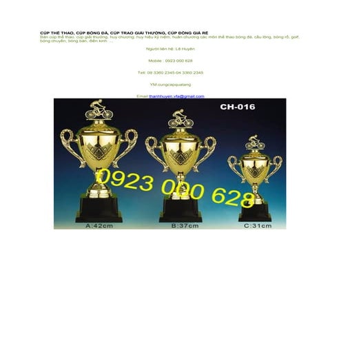 Cung cấp cúp thêt thao,cúp trao giải,cúp đúp bóng đá,cúp giải đấu game ...
