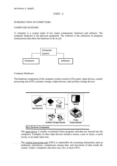 c and data structures first unit notes (jntuh syllabus) | DOC