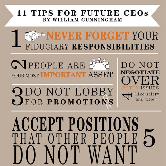 11 Tips for Future CEOs from William Cunningham | PDF