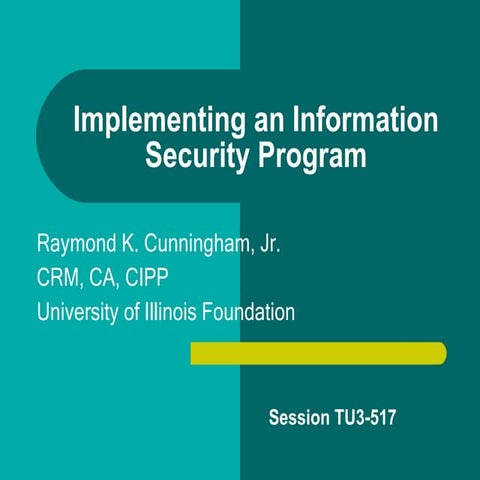 Implementing an Information Security Program | PPT