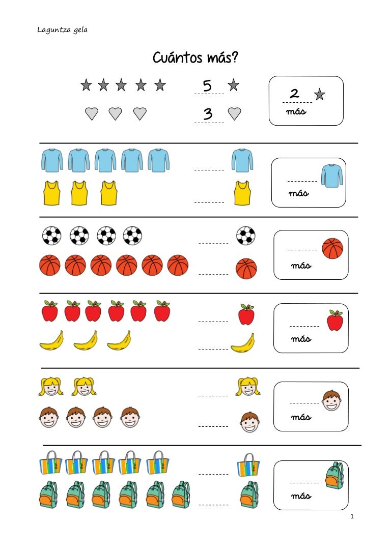 CUÁNTOS MAS? dibujos