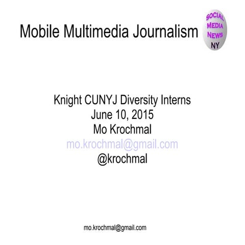 Mobile Journalism Workshop Presentation | PPTX