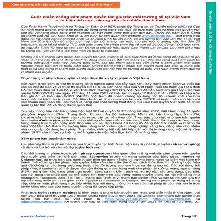 Cuoc chien chong xam pham quyen tac gia tren moi truong so tai Viet Nam – tin hieu tich cuc ...