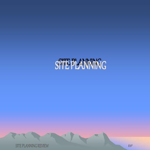 Site Planning | PPT