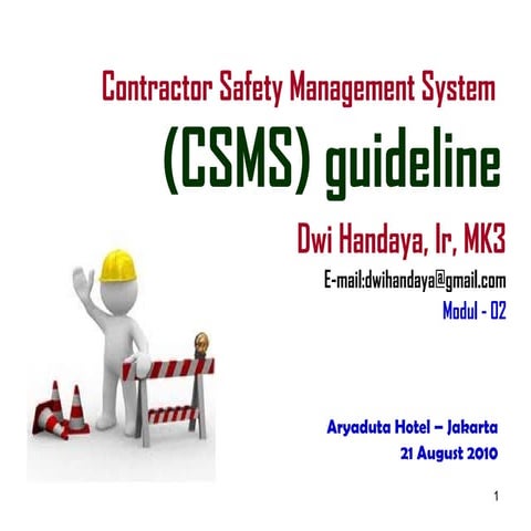 Comprehensive Contractor Safety Management System (CSMS) Guidelines for ...