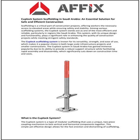 Cuplock System Scaffolding in Saudi Arabia and An Essential Solution for Safe and Efficient ...
