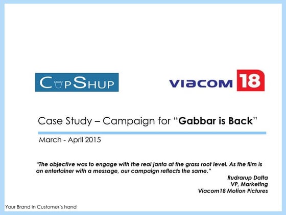 CupShup presentation_vstep | PDF