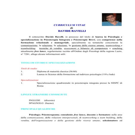 Davide Ravelli CV | PDF