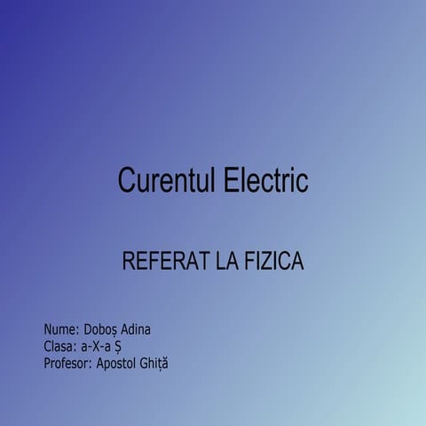 Curentul electric | PPT