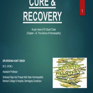 Cure & Recovery by Dr.Sturt Close | PPTX