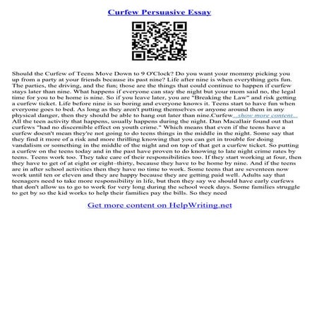 Curfew Essay | PDF