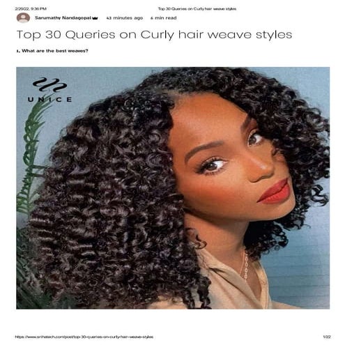 Top 30 Queries on Curly hair weave styles | PDF