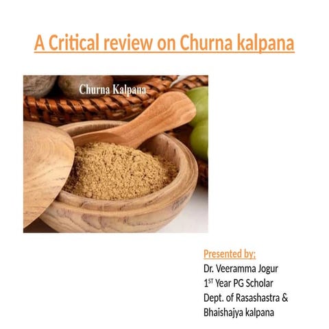 Dr veera Jogur curna --kalpana presentation | PPTX