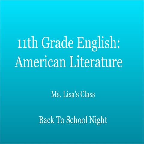 Curr 518 back to school | PPT | Books and Literature