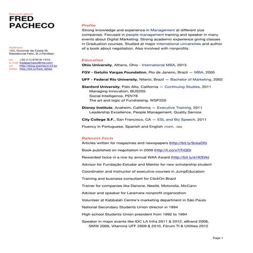Curriculo do Fred | PDF