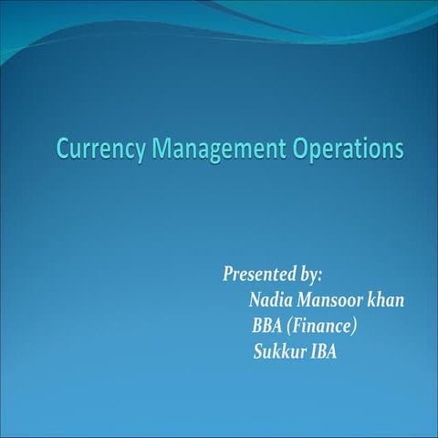 Currency management | PPT