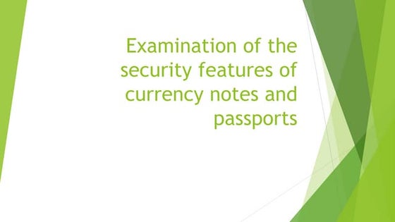 Security features of currency note | PPTX