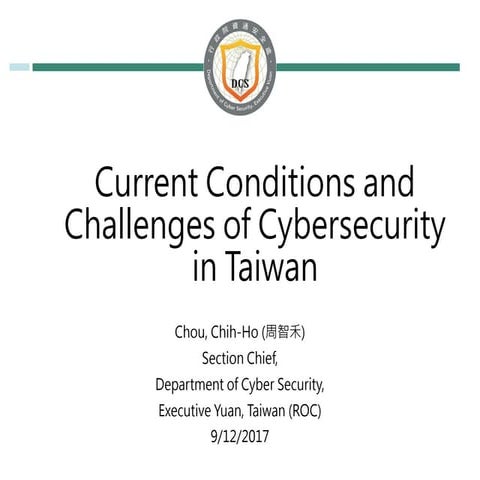 Current Conditions and Challenges of Cybersecurity in Taiwan | PDF