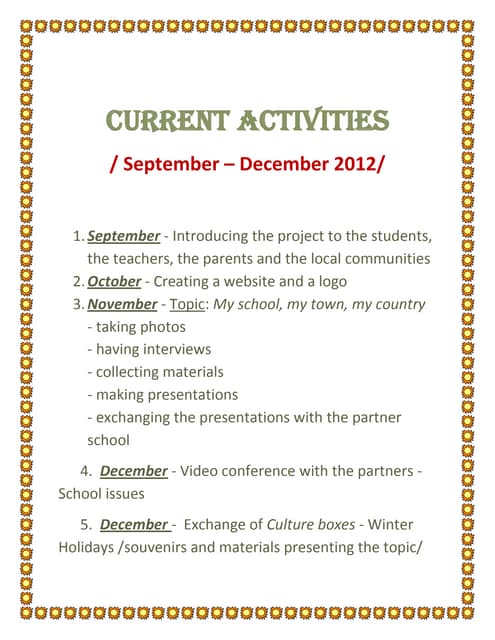 Current activities 9 12 2013 | PDF