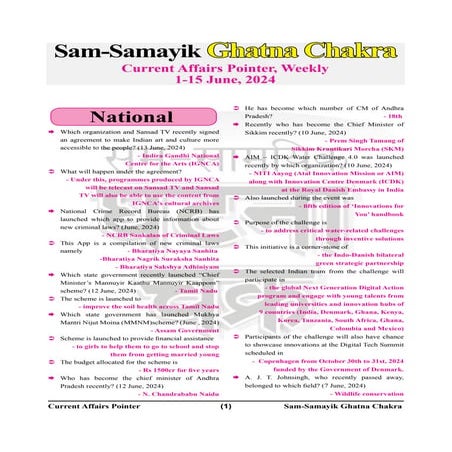 Current Affairs Pointer, Weekly 01 June to 15 June, 2024.pdf