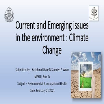 Current and emerging issues in the environment | PPTX