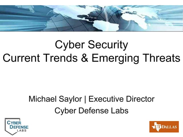 Cyber security threats and trends | PPTX