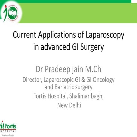Current Applications of Laparoscopic in GI surgery | PPTX