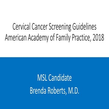Current cervical cancer screening guidelines 2018 | PPTX