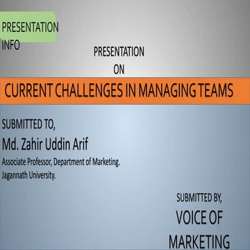 Current Challenges In Managing Teams. | PPTX
