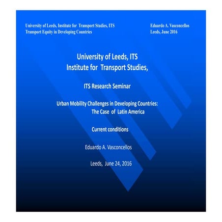 Equity analysis - urban mobility challenges in developing countries | PDF