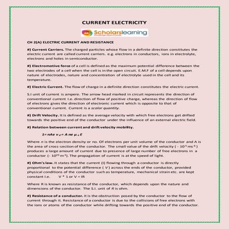 Current electricity | DOCX