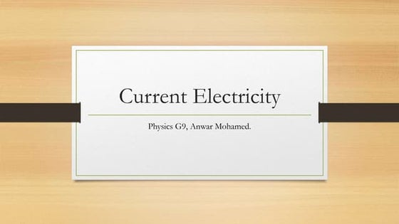 Electric circuits - grade 11 | PPT