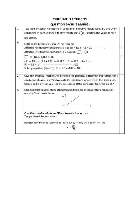 Current Electricity MCQ Class XII. Physics pptx | PPTX