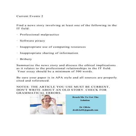 Current Events 2Find a news story involving at least one of th.docx