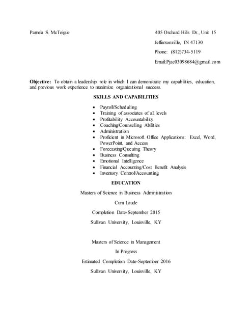 Mackenzie Tubert Resume 8-1-16 | PDF