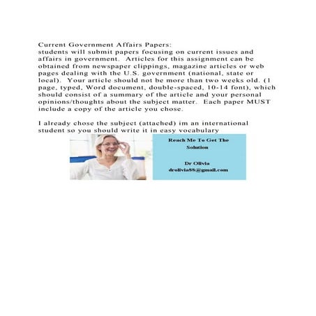 Current Government Affairs Papers students will submit papers f.docx