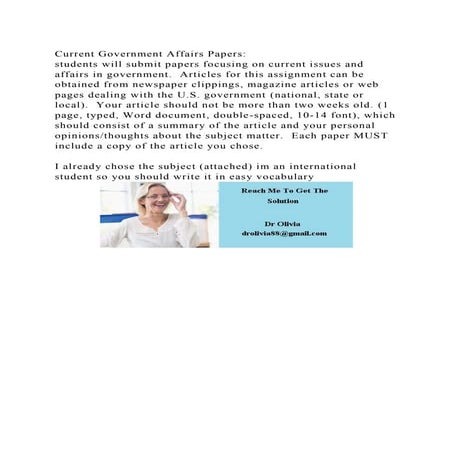 Current Government Affairs Papers students will submit papers foc.docx