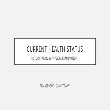 Current Health Status - Patient's History Taking | PPTX
