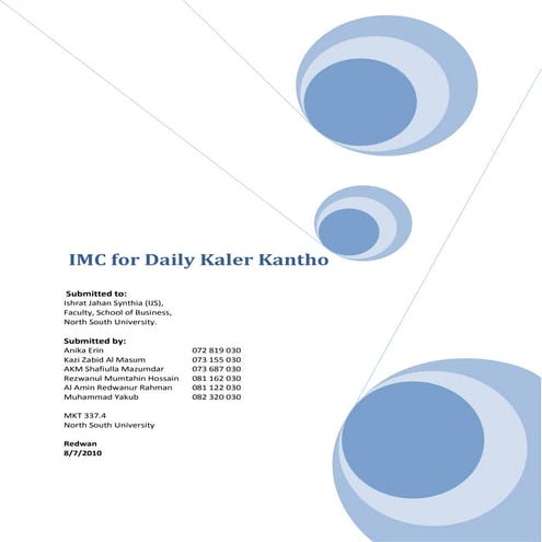 Integrated Marketing Communication for Daily Kaler Kantho | PDF