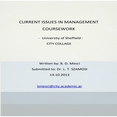 Current issues in management | PDF