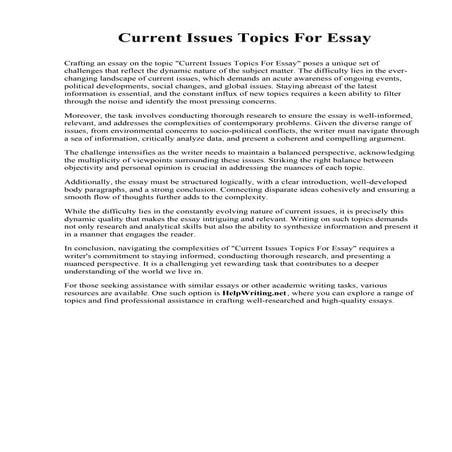 Current Issues Topics For Essay.pdf