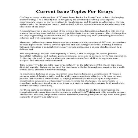 Current Issue Topics For Essays.pdf