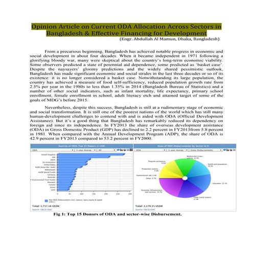 Current oda allocation across sectors in bangladesh and effective ...