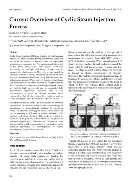 Cyclic Steam Injection | PPS